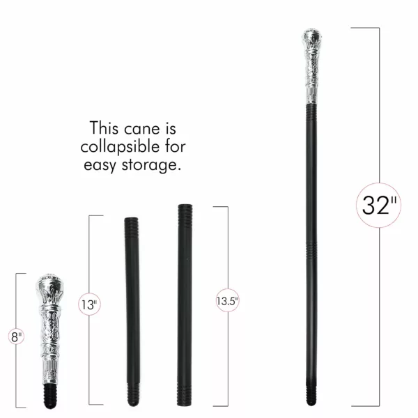 Adjustable Silver Pimp Costume Walking Cane – costumevista.com