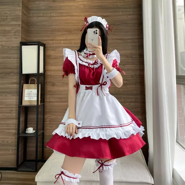 Anime Cosplay Lolita Maid Dress – Complete French Maid Costume Set ...
