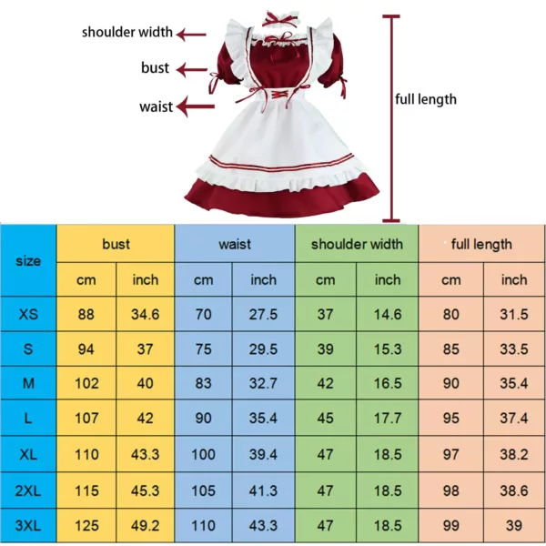Anime Cosplay Lolita Maid Dress – Complete French Maid Costume Set ...