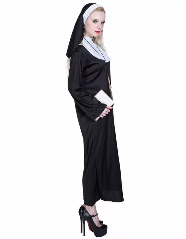 Classic Women’s Nun Costume Dress with Veil – costumevista.com