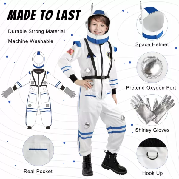 Astronaut Costume Kids with Helmet – Space Suit for Halloween and Role ...